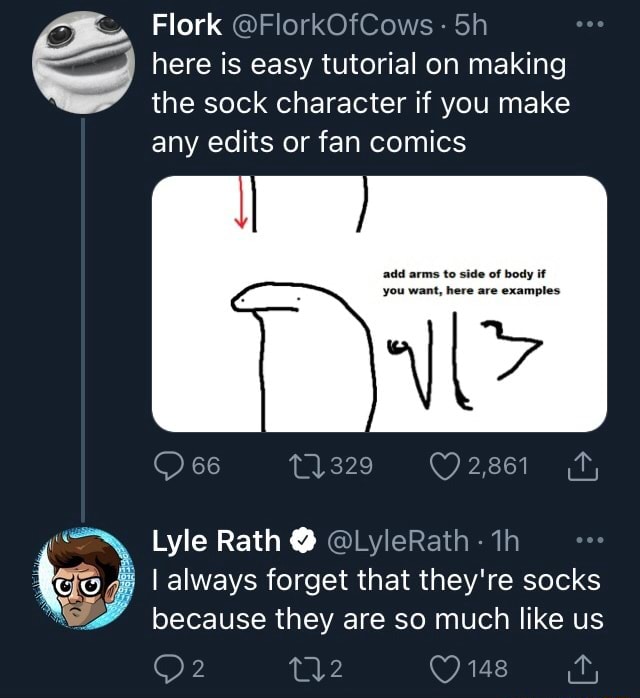 Flork @FlorkOfCows Sh ere is easy tutorial on making he sock character ...