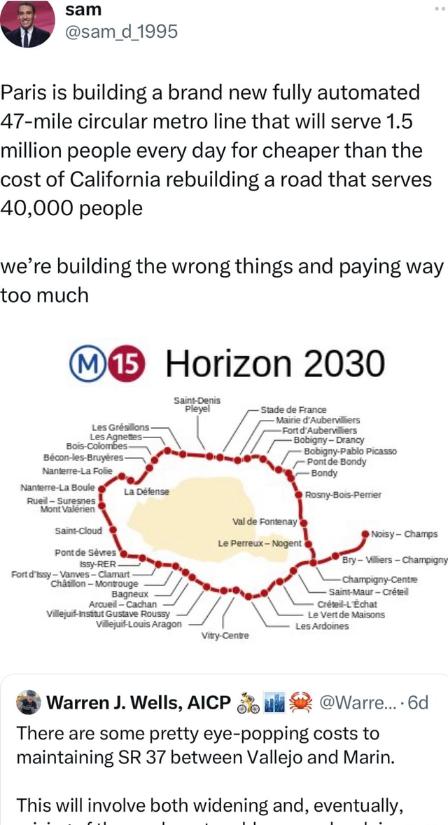 @sam_ Paris is building a brand new fully automated 47-mile circular ...