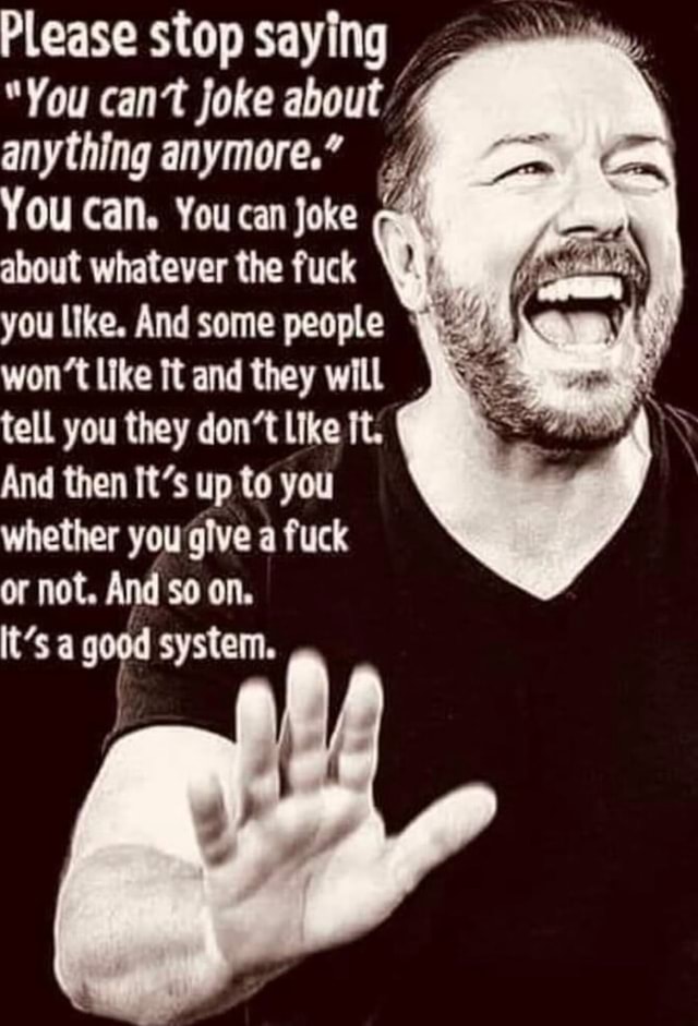 Please stop saying "You cant Joke about anything anymore." You Can. You ...