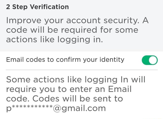 2 Step Verification Roblox - 2 Step Verification Improve your account ...