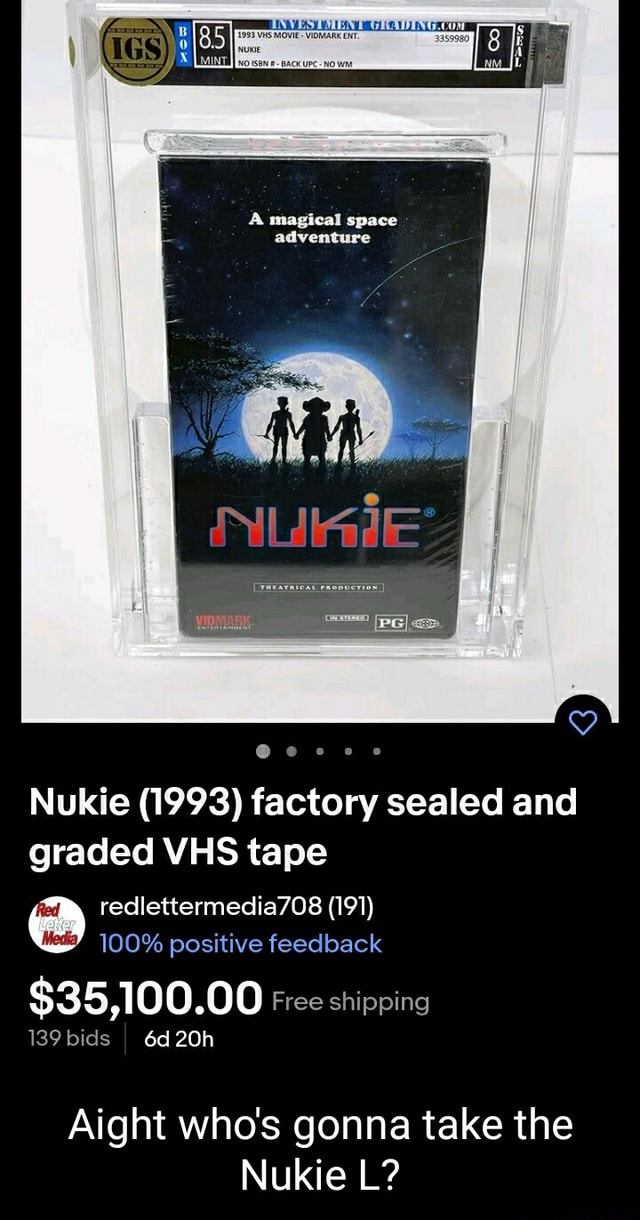 @eeee Nukie (1993) factory sealed and graded VHS tape redlettermedia708 ...