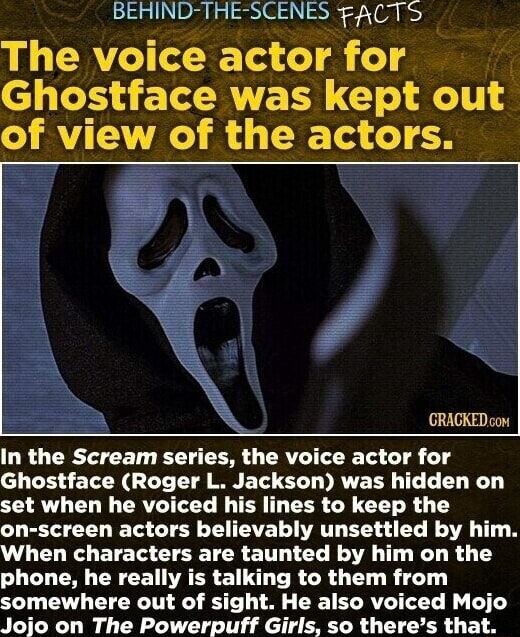 BEHIND-THE-SCENES FACTS The voice actor for Ghostface was kept out of ...