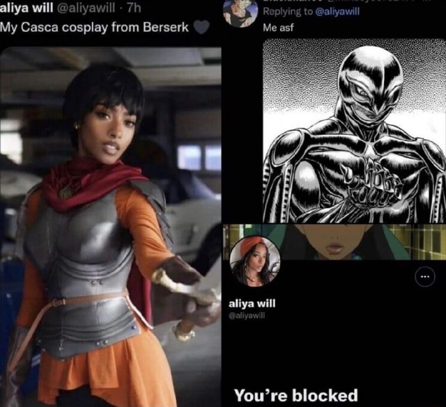 Lying to @aliyawill aliya will @aliyaw My Casca cosplay from Berserk ...