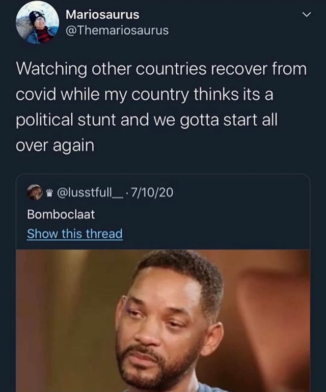 Em Mariosaurus Y @Themariosaurus Watching other countries recover from ...