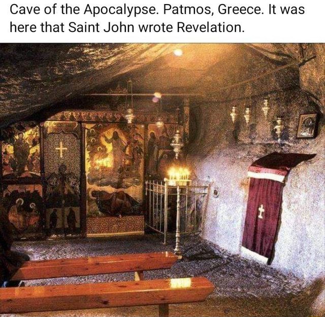 Cave of the Apocalypse. Patmos, Greece. It was here that Saint John ...