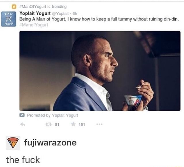 Yoplait Yogurt Being A Man of Yogurt, I know how to keep a full tummy ...