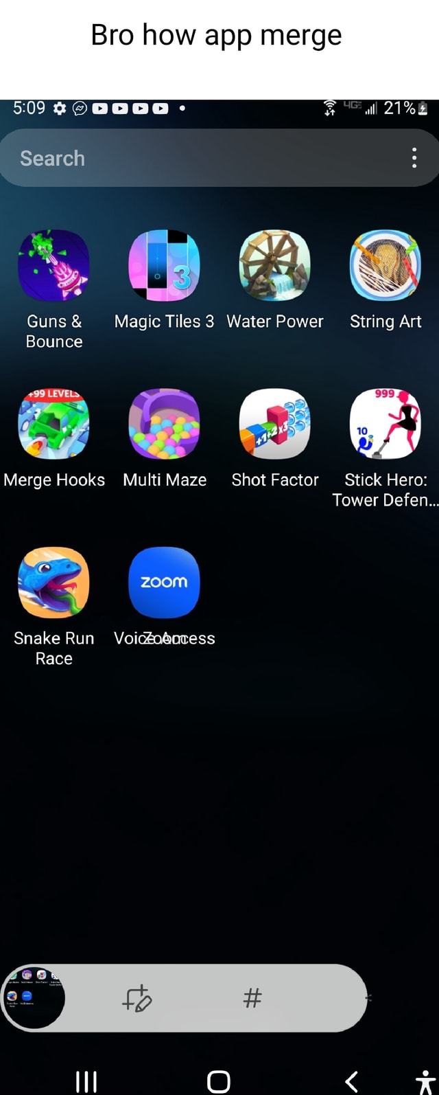 Bro how app merge al 21% Search Guns & Bounce fy Merge Hooks Multi Maze ...
