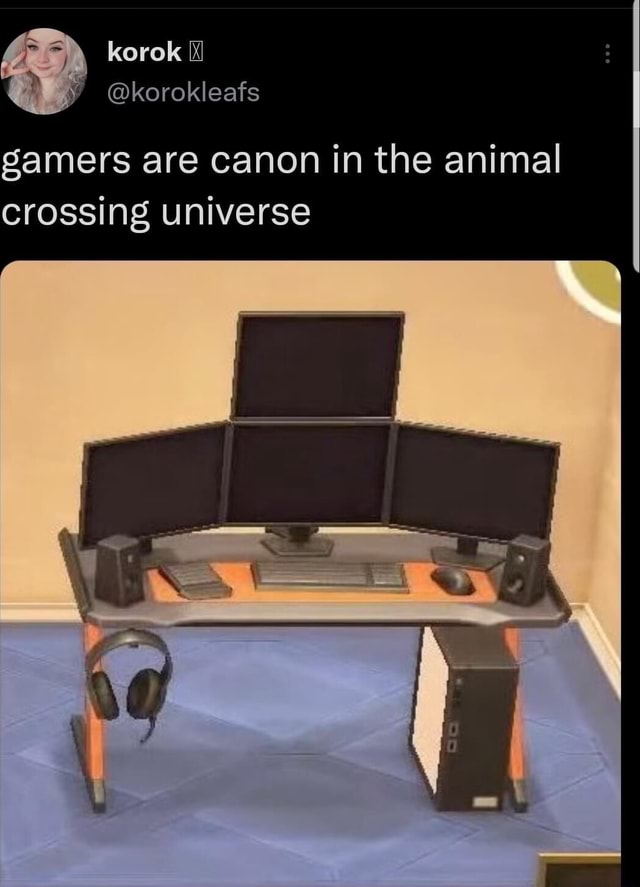 Korok @korokleats gamers are canon in the animal crossing universe - iFunny