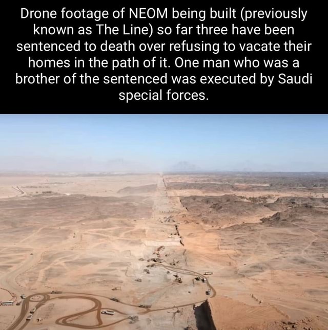 Drone footage of NEOM being built (previously known as The Line) so far ...