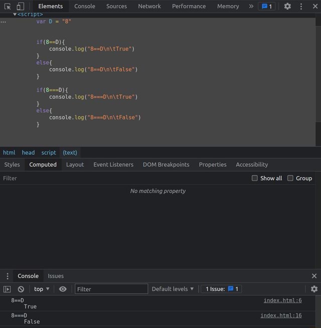 I Elements Console Sources Network Performance Memory " : X on ole. on ...