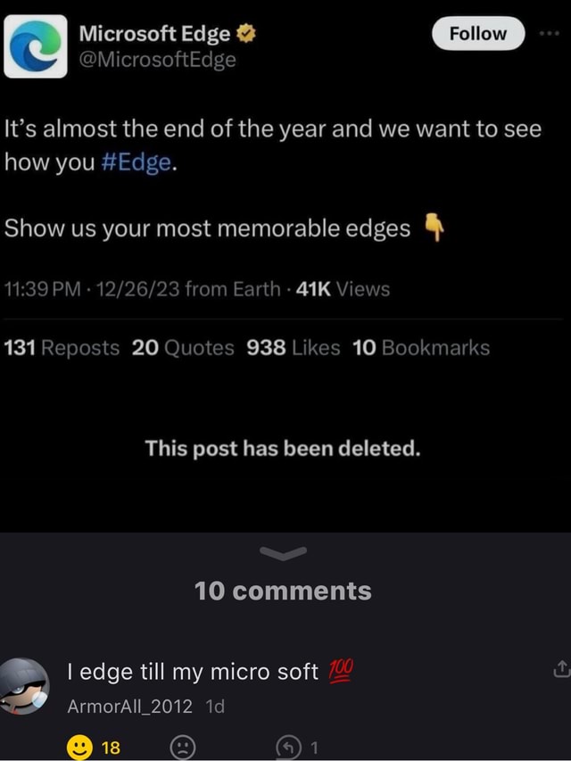 Microsoft Edge @ @MicrosottEdge It's almost the end of the year and we ...