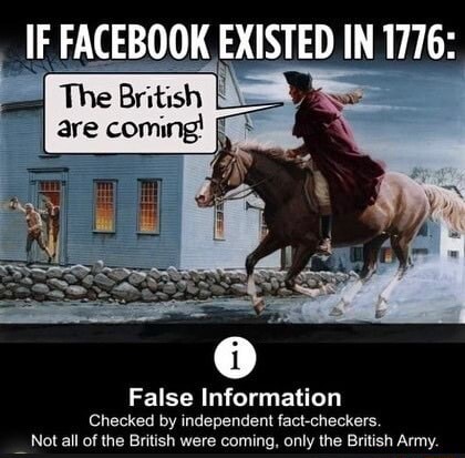 IF FACEBOOK EXISTED IN 1776: The are False Information Checked by ...