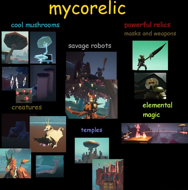Cool mushrooms masks and weapons mycorelic savage robots elemental magic - iFunny