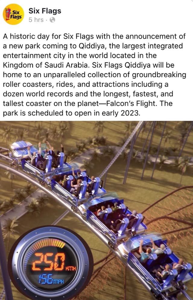 A historic day for Six Flags with the announcement of a new park coming ...