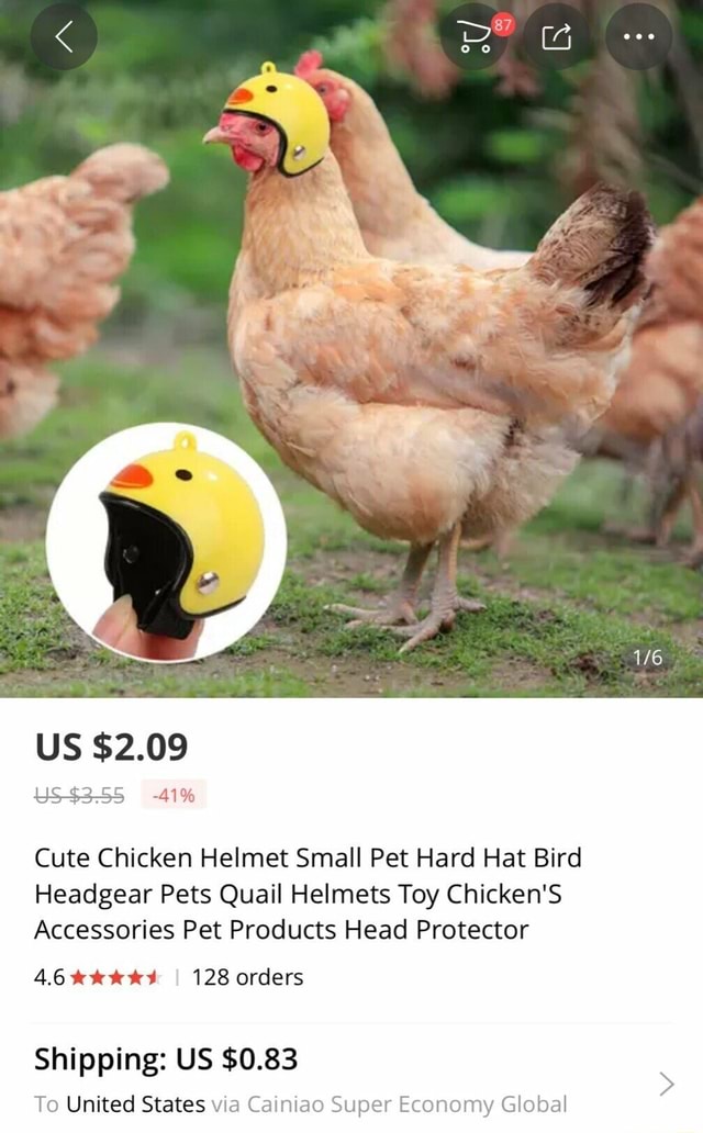 Ls US $2.09 Gi% Cute Chicken Helmet Small Pet Hard Hat Bird Headgear ...