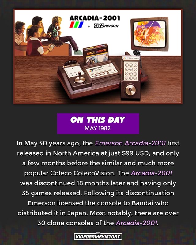 ARCADIA-2001 ON THIS DAY MAY 1982 In May 40 years ago, the Emerson ...