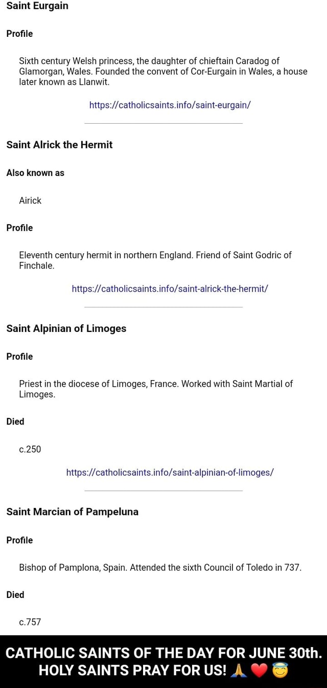 Saint Eurgain Profile Sixth century Welsh princess, the daughter of ...