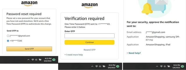 Amazon Password reset required Please set a new password for your ...