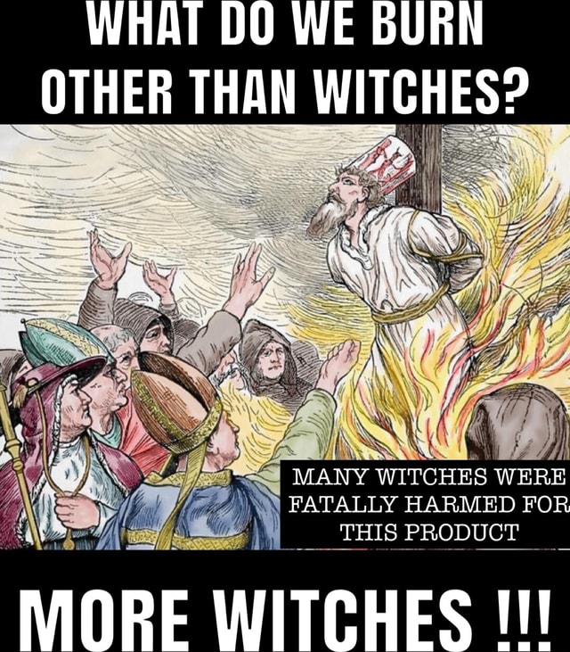 WHAT DO WE BURN OTHER THAN WITCHES? MANY WITCHES WERE FATALLY HARMED ...