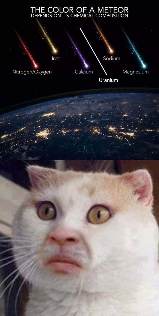 THE COLOR OF A METEOR DEPENDS ON ITS CHEMICAL COMPOSITION Iron ...