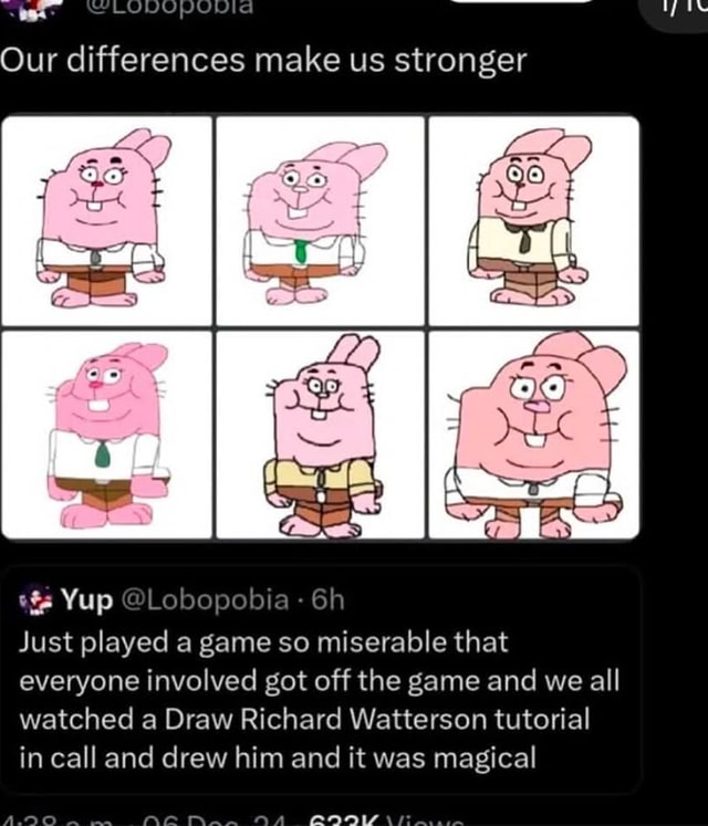 VYLUL Our differences make us stronger Yup Lobopobi: Just played a game so miserable that ...