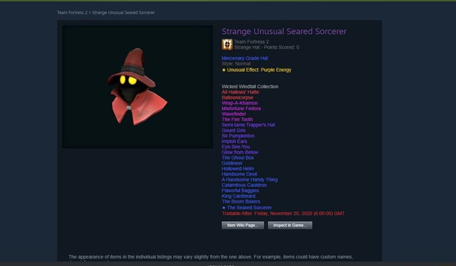 'Team Fortress 2 > Strange Unusual Seared Sorcerer Strange Unusual ...