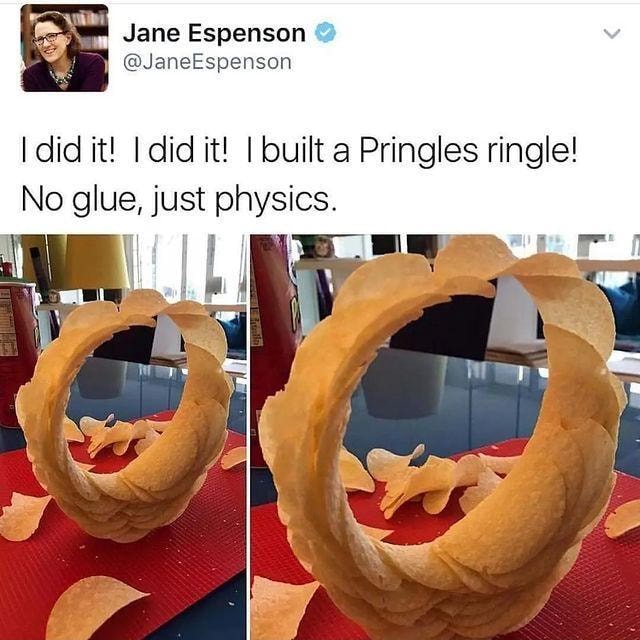 Jane Espenson ia JaneEspenson I did it! did it! I built a Pringles ...