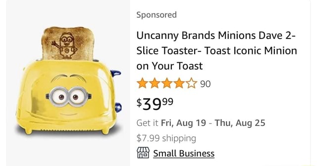 Sponsored Uncanny Brands Minions Dave 2- Slice Toaster- Toast Iconic ...