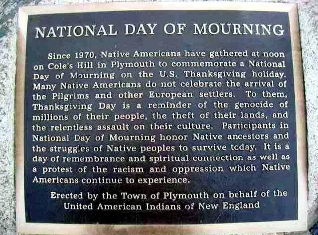 NATIONAL DAY OF MOURNING Since 1970, Native Americans have gathered at ...
