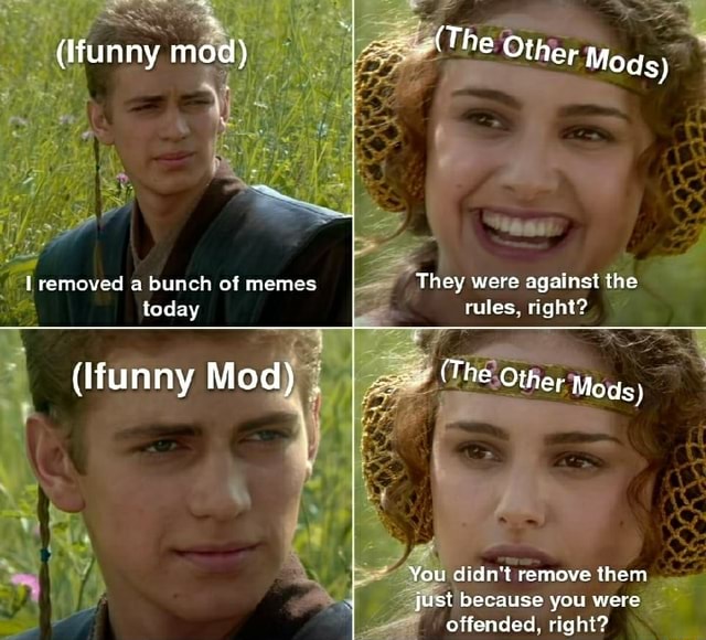 (Ifunny mod) ok removed a bunch of memes today -(The Other Mods) They ...