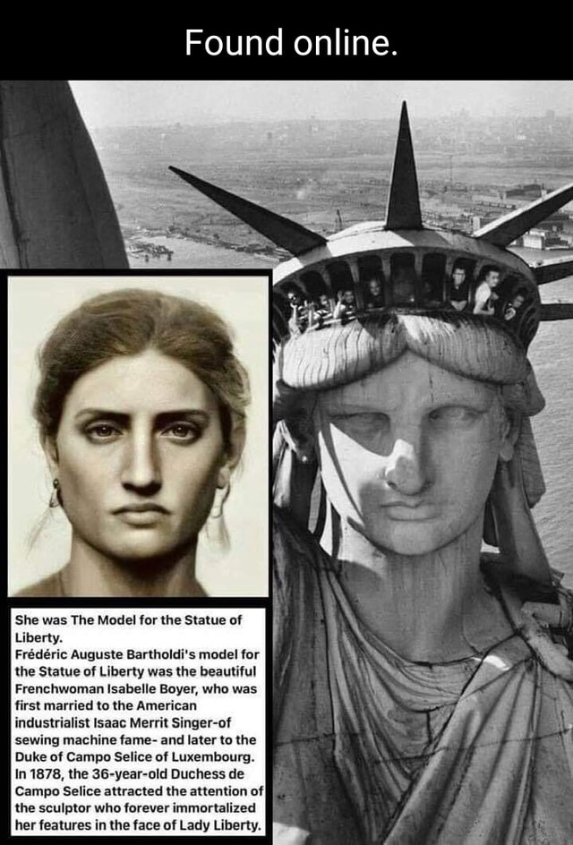 Found online. She was The Model for the Statue of Liberty. Frederic ...