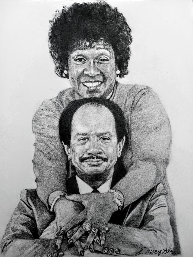 Weezy and George Jefferson 2022 Pencil on Bristolboard 14 x 11 inches ...