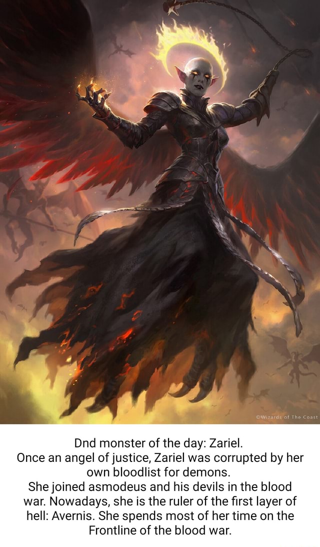 OWizards of The Coast Dnd monster of the day: Zariel. Once an angel of ...