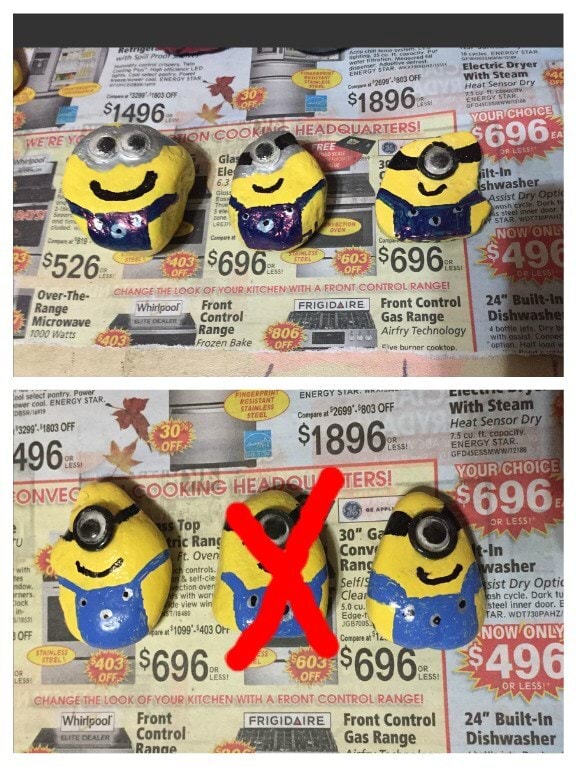 My minion rocks I painted - The- Range eh, Front Control II ko Front ...