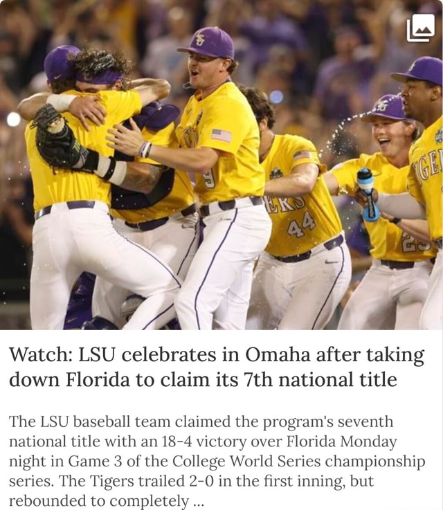 Watch: LSU celebrates in Omaha after taking down Florida to claim its ...