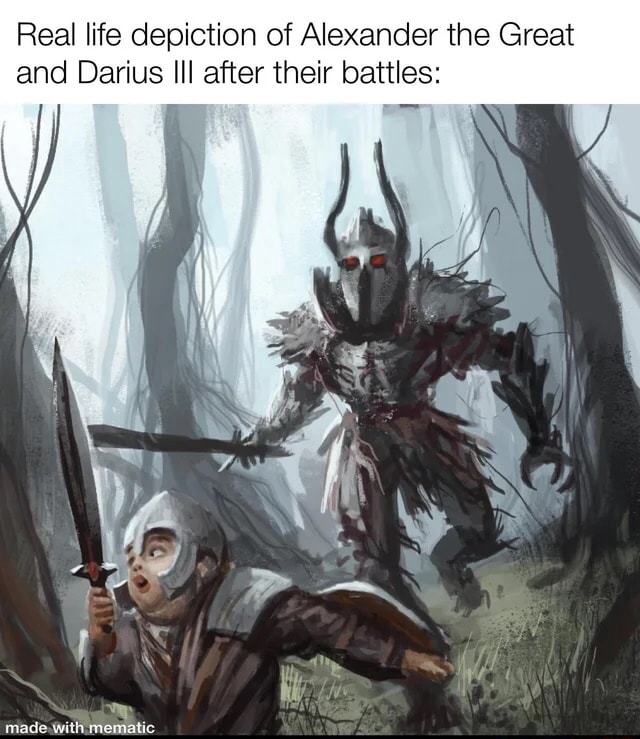 Real life depiction of Alexander the Great and Darius Ill after their ...