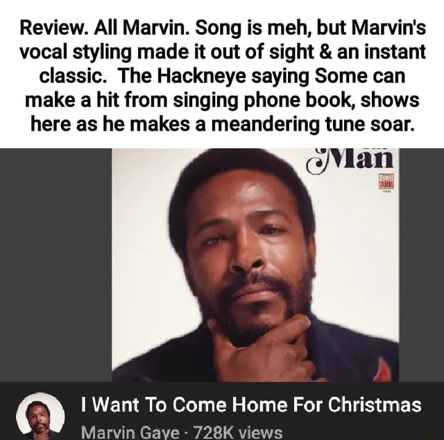Review. All Marvin. Song is meh, but Marvin's vocal styling made it out ...