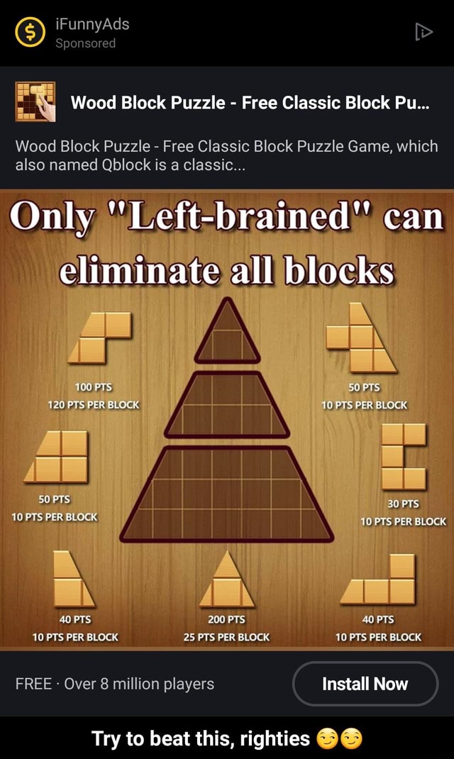 IFunnyAds Sponsored Wood Block Puzzle - Free Classic Block Pu... Wood ...