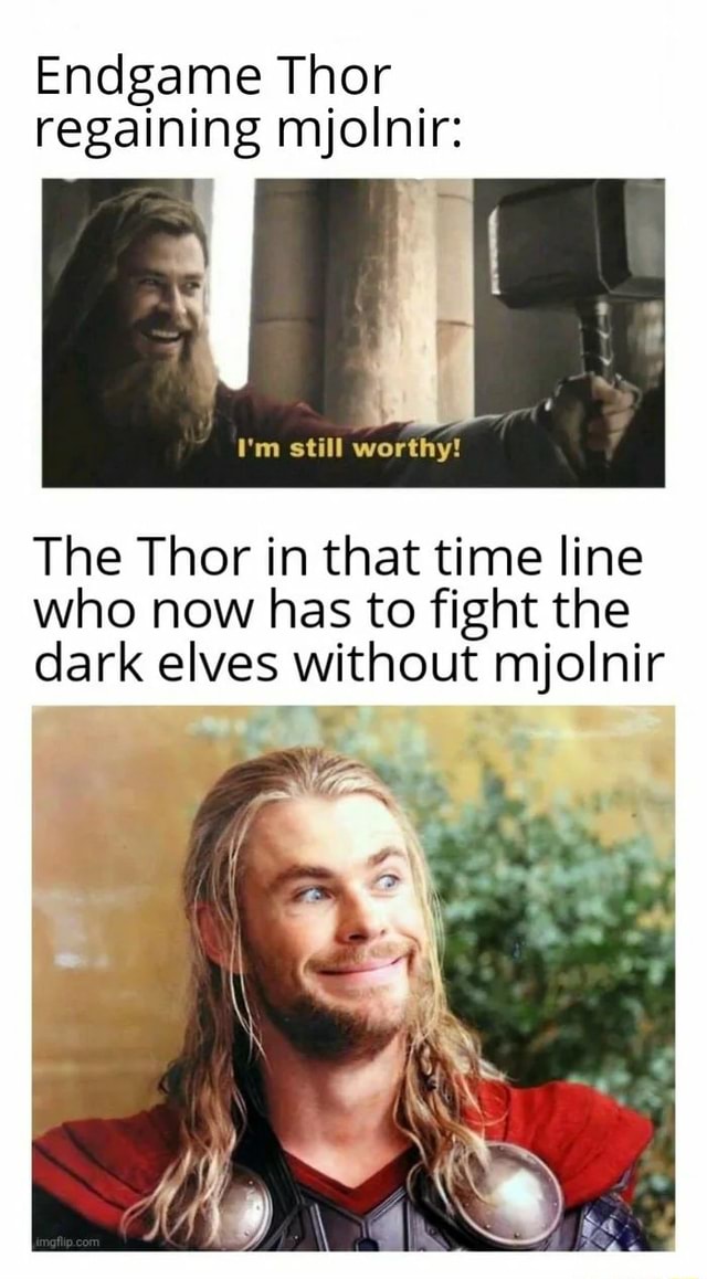 Endgame Thor regaining mjolnir: The Thor in that time line who now has ...