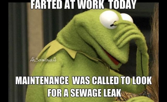 FARTED AT WORK TODAY MAINTENANCE WAS CALLED TO LOOK FOR A SEWAGE LEAK ...