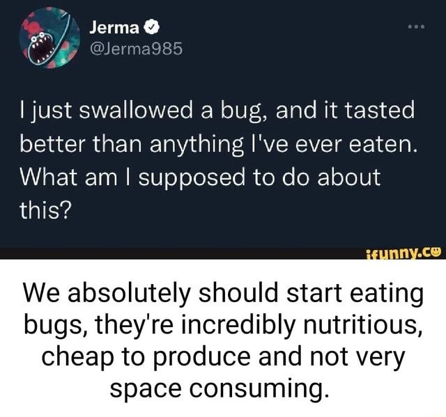 Jerma I just swallowed a bug, and it tasted better than anything I've ...