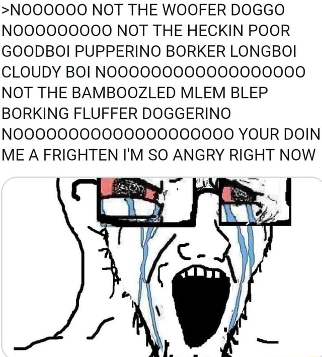 >NOOOOOO NOT THE WOOFER DOGGO NOOOOOOOOO NOT THE HECKIN POOR GOODBO ...