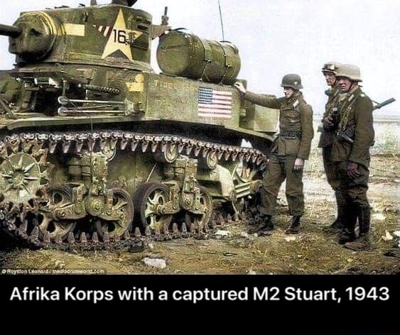 Afrika Korps with a captured M2 Stuart, 1943 - iFunny