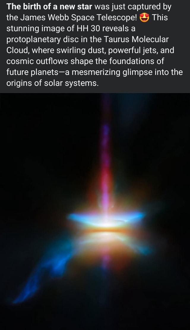 The birth of a new star was just captured by the James Webb Space ...