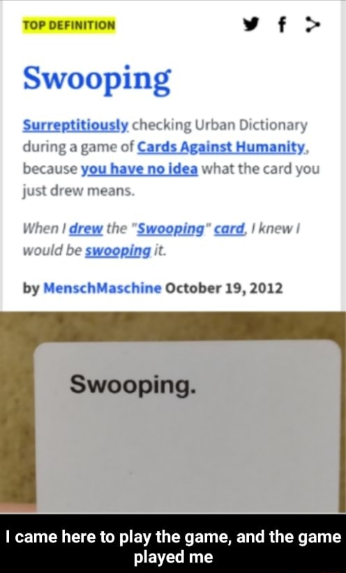 TOP DEFINITION wt Swooping Surreptitiously checking Urban Dictionary ...