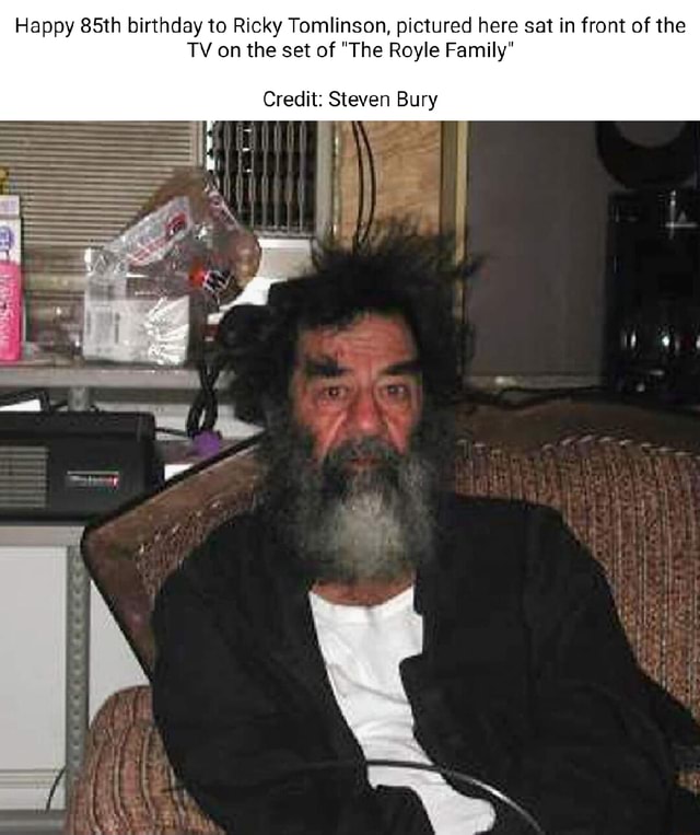 Happy 85th birthday to Ricky Tomlinson, pictured here sat in front of ...