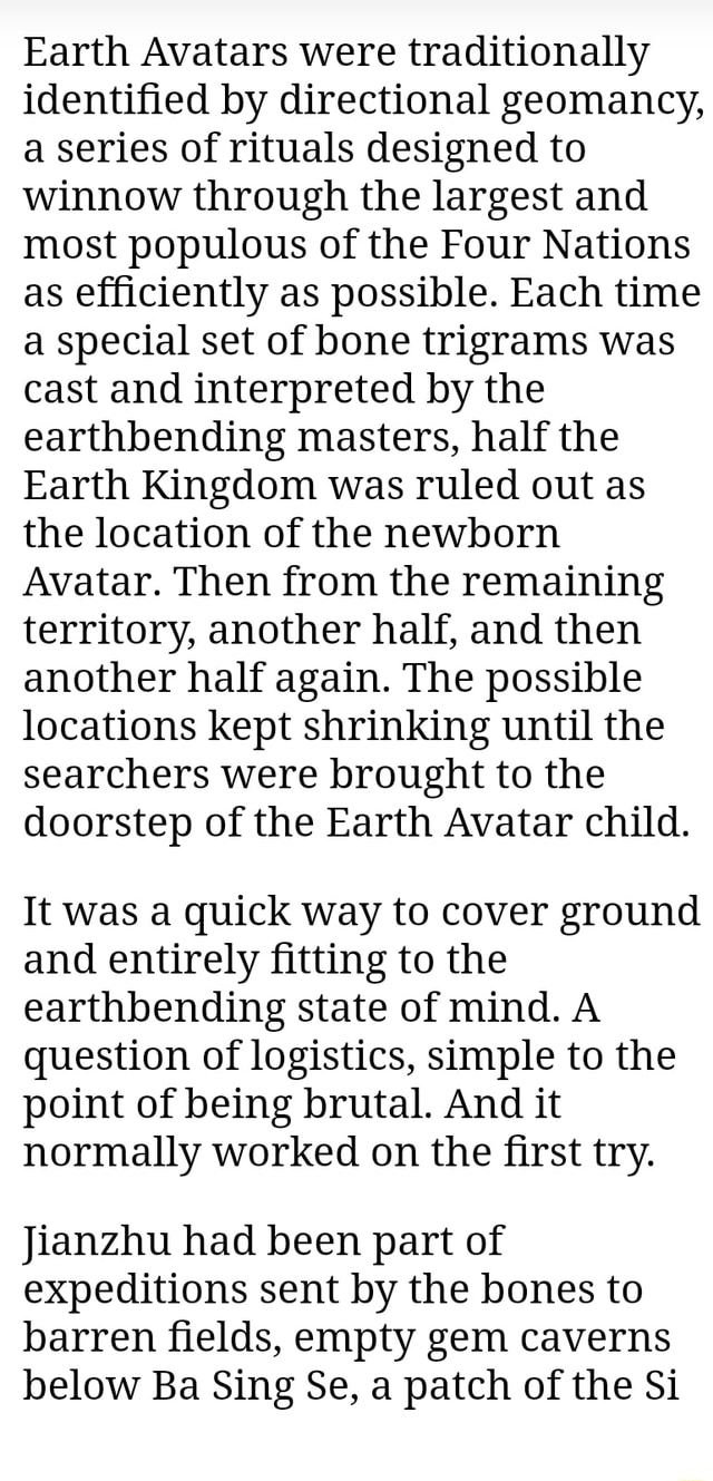 Earth Avatars were traditionally identiﬁed by directional geomancy, a ...