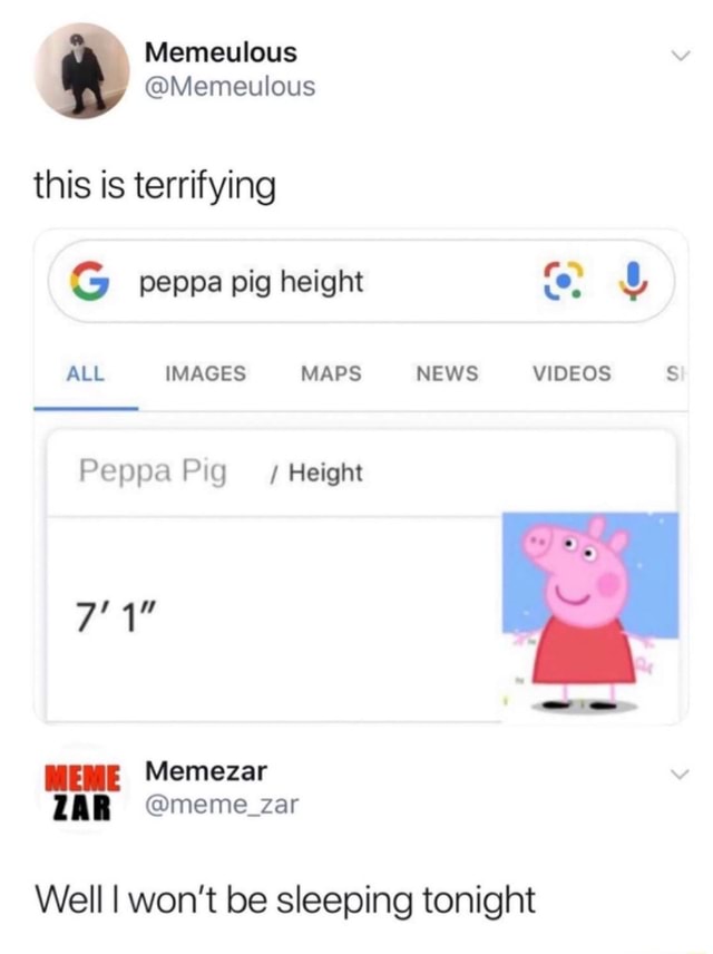 Memeulous @Memeulous this is terrifying G peppa pig height Peppa Pug ...