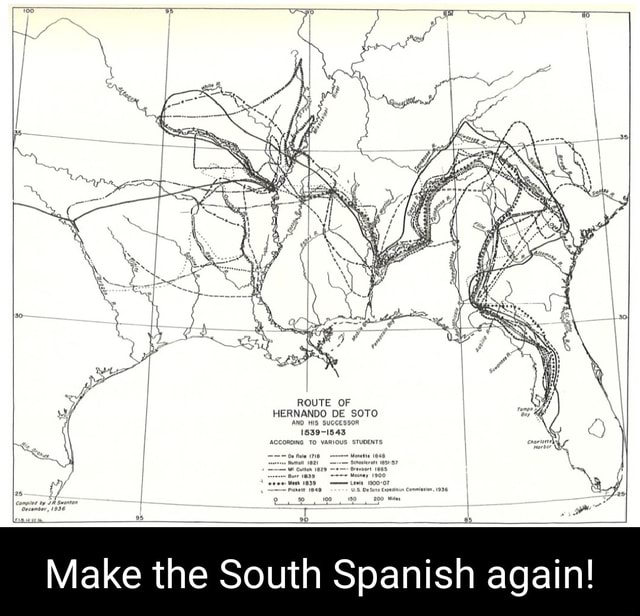 ROUTE OF HERNANDO DE SOTO AND HIS SUGCESSOR 1539-1543 ACCOROING TO ...