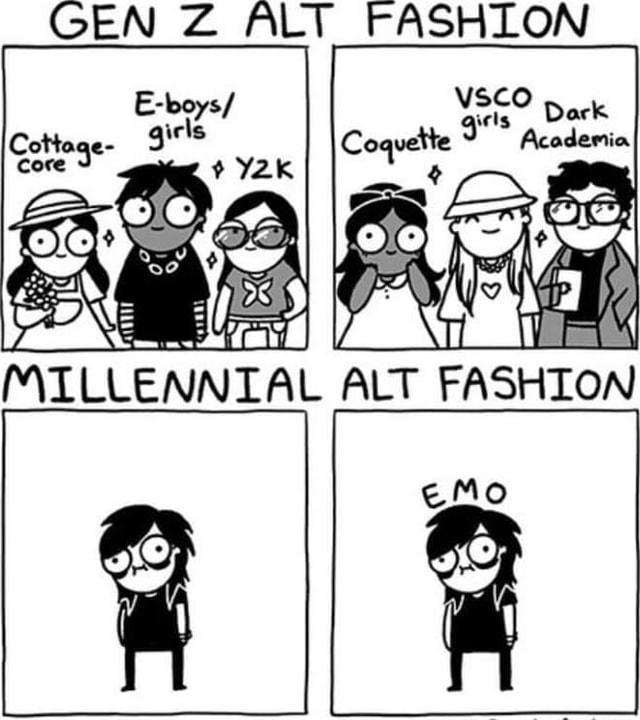 GEN Z ALT FASHION MILLENNTAL ALT FASHION eMo - iFunny